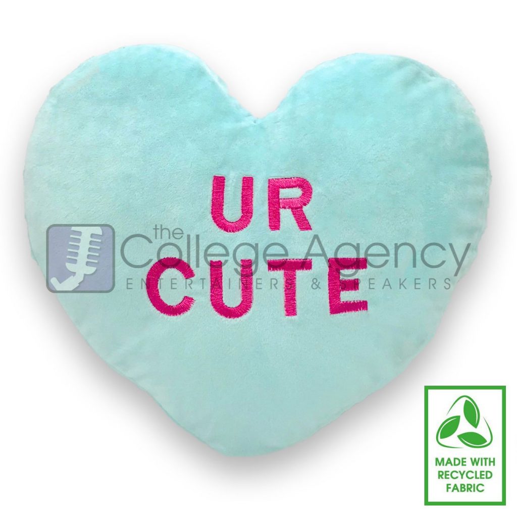 Heart Pillow Blue - "Ur Cute" - The Bear Factory