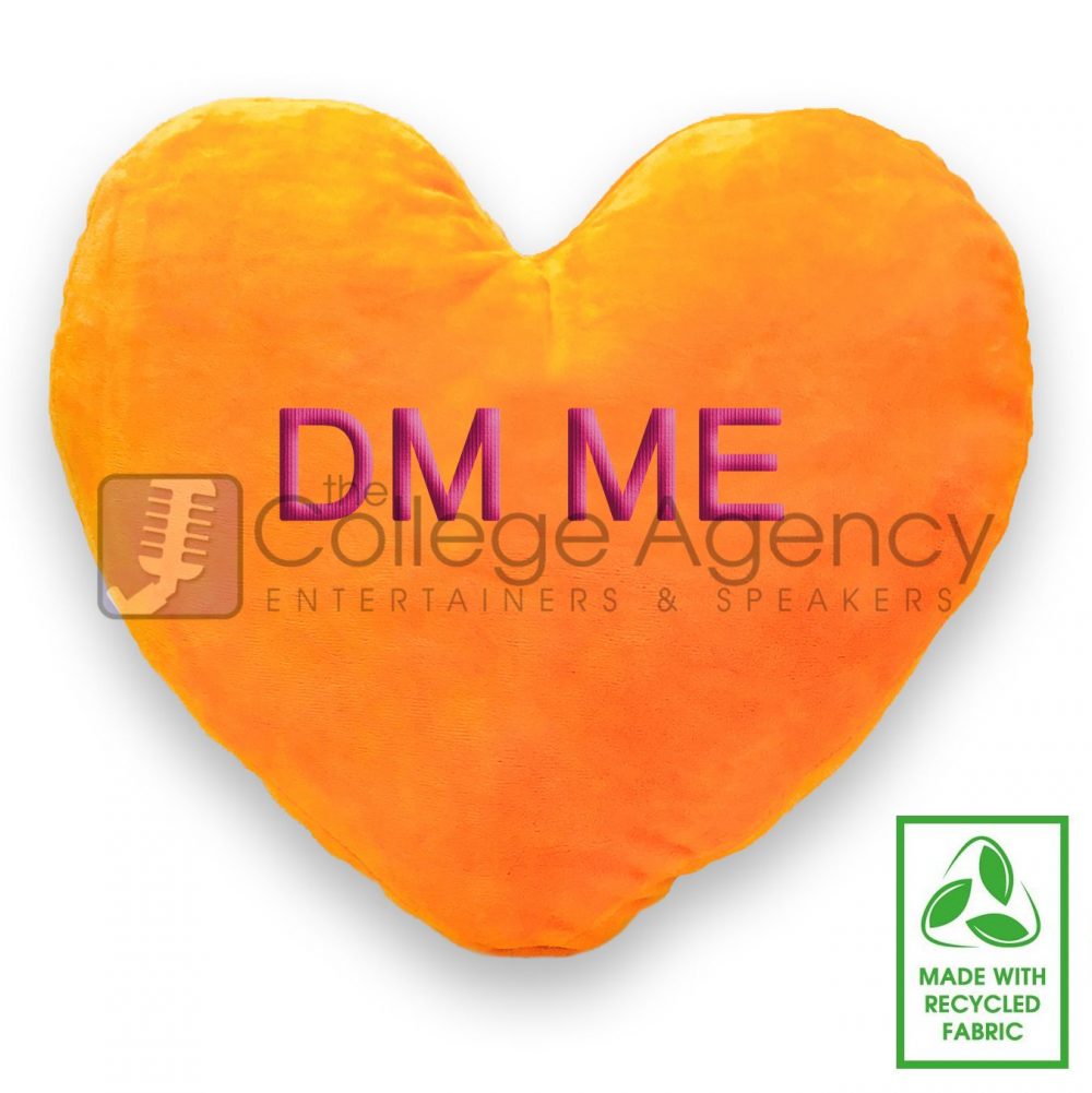 Heart Pillow Orange - "DM Me" - The Bear Factory